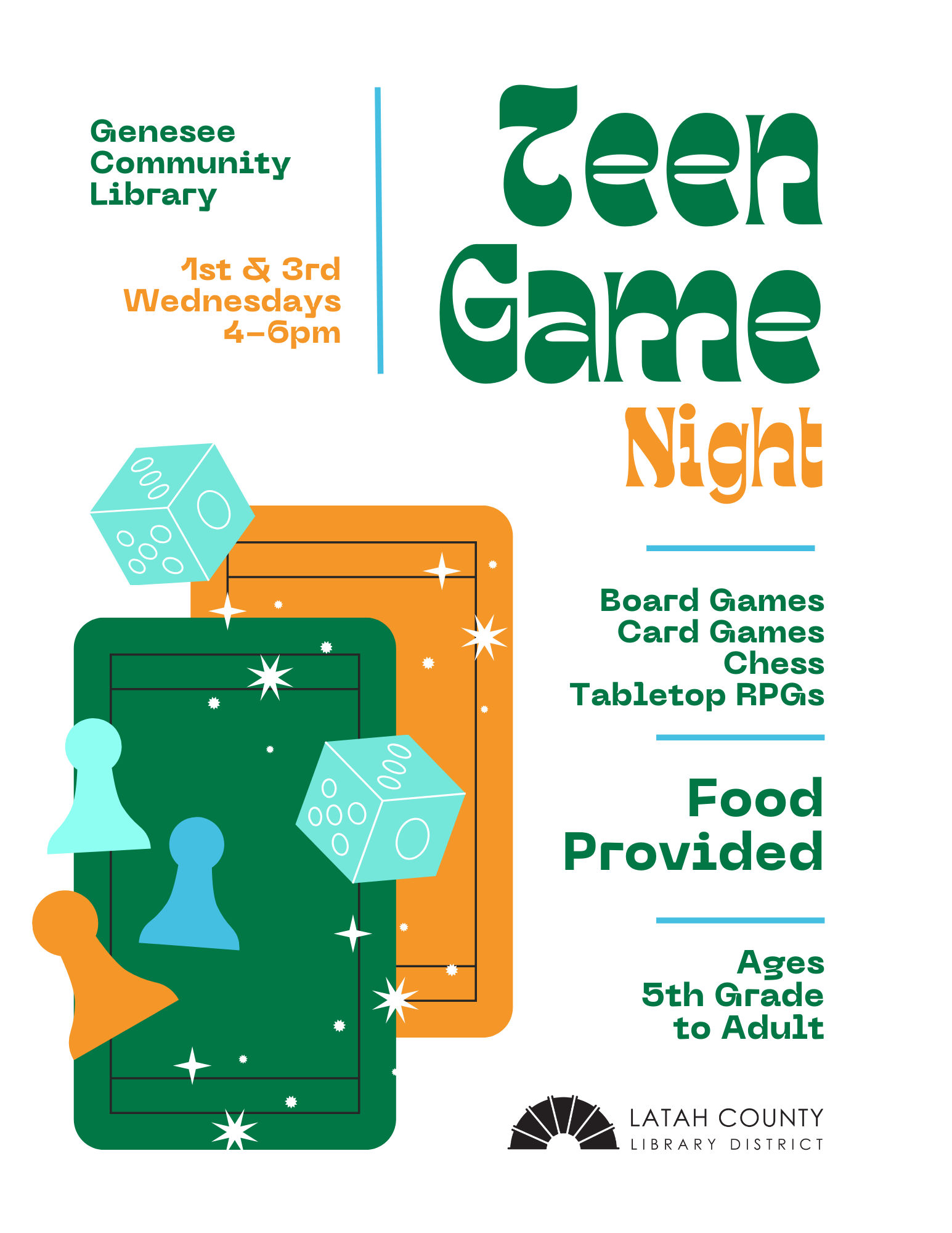 Genesee – Teen Game Night – Latah County Library District