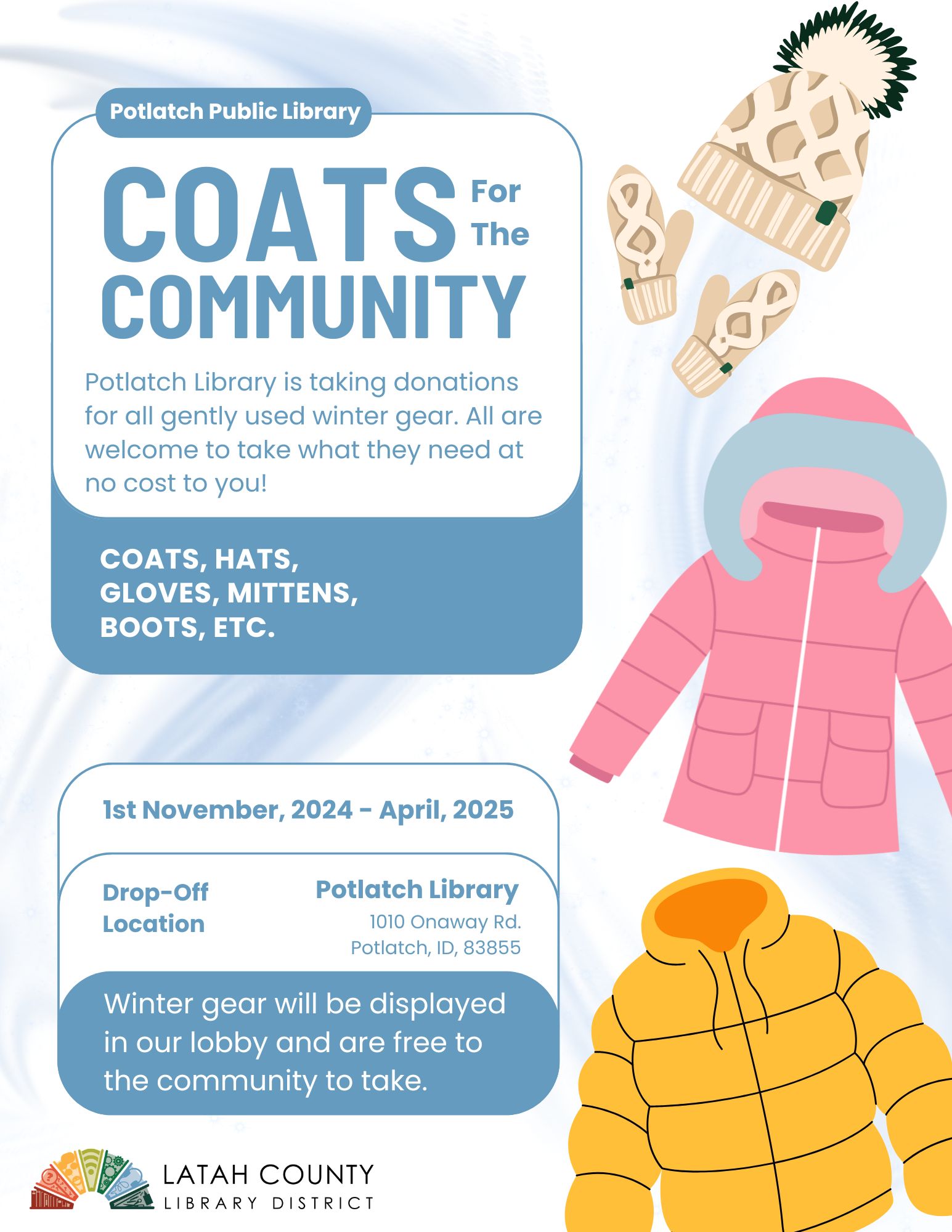 Potlatch – Coats for the Community – Latah County Library District