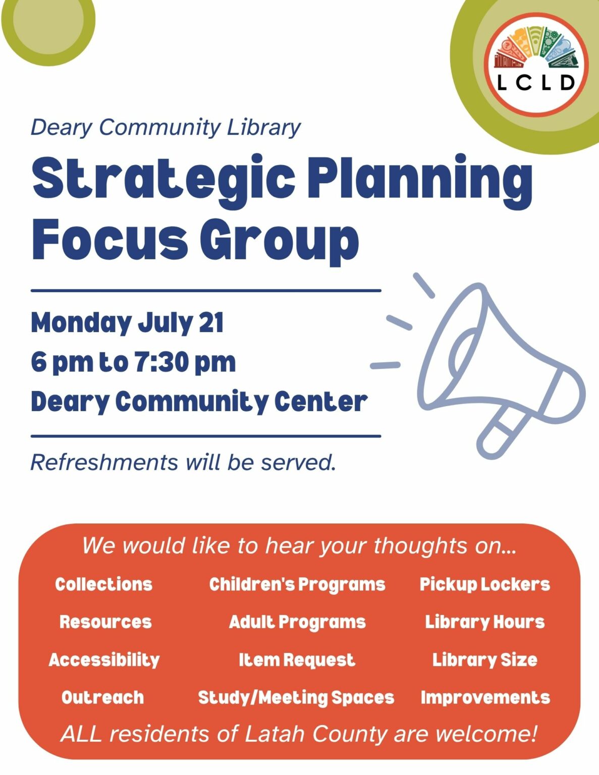 Deary – Strategic Planning Focus Group Series – Latah County Library ...