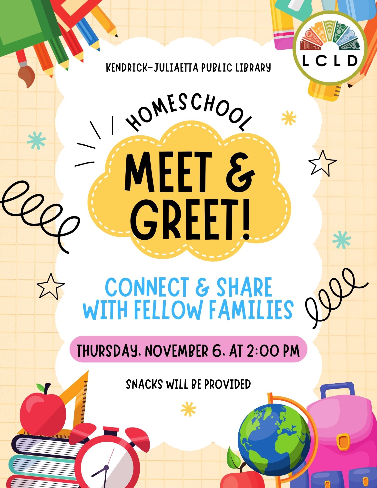Kendrick – Homeschool Meet & Greet – Latah County Library District
